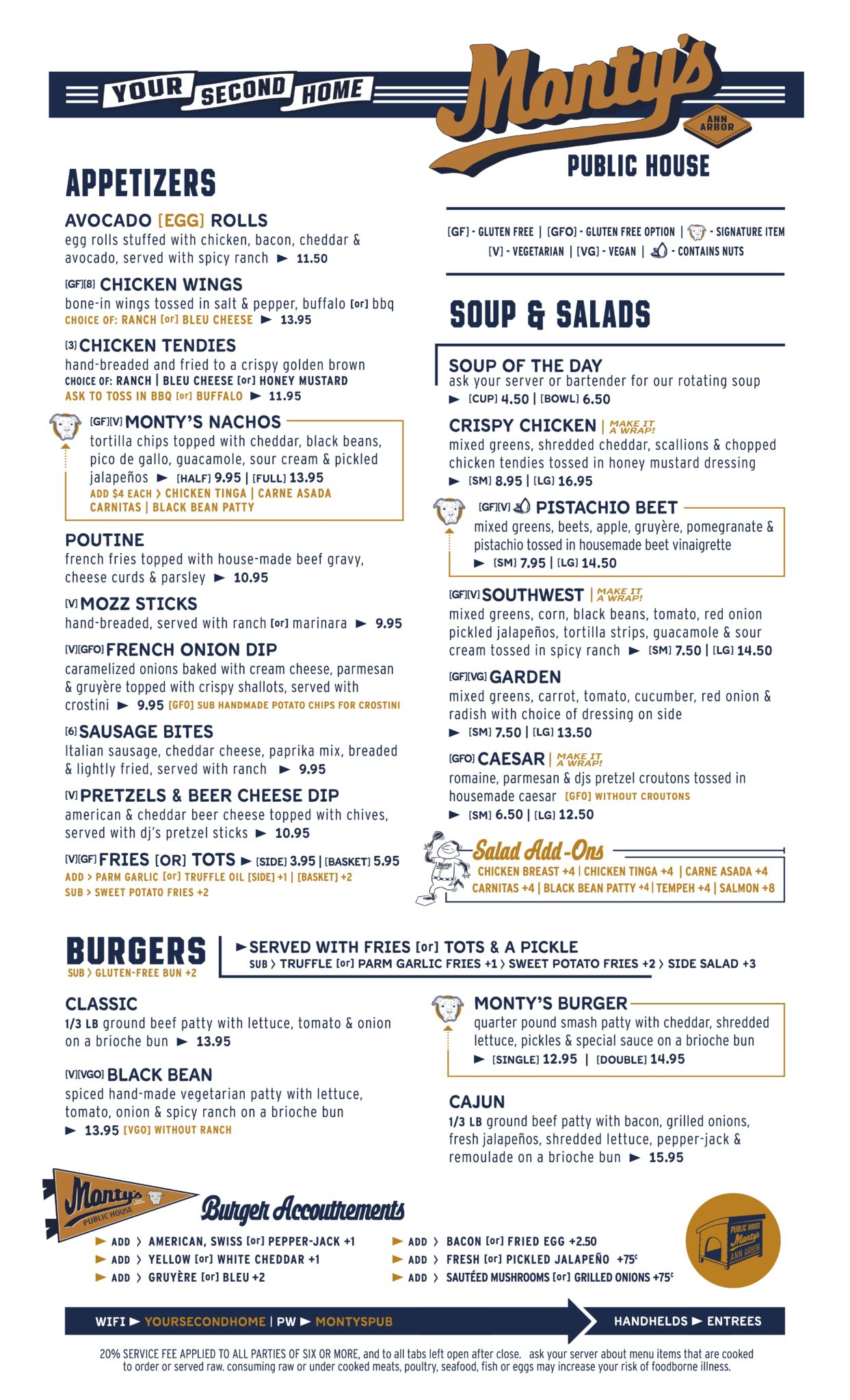 Food Menu – Monty's Public House